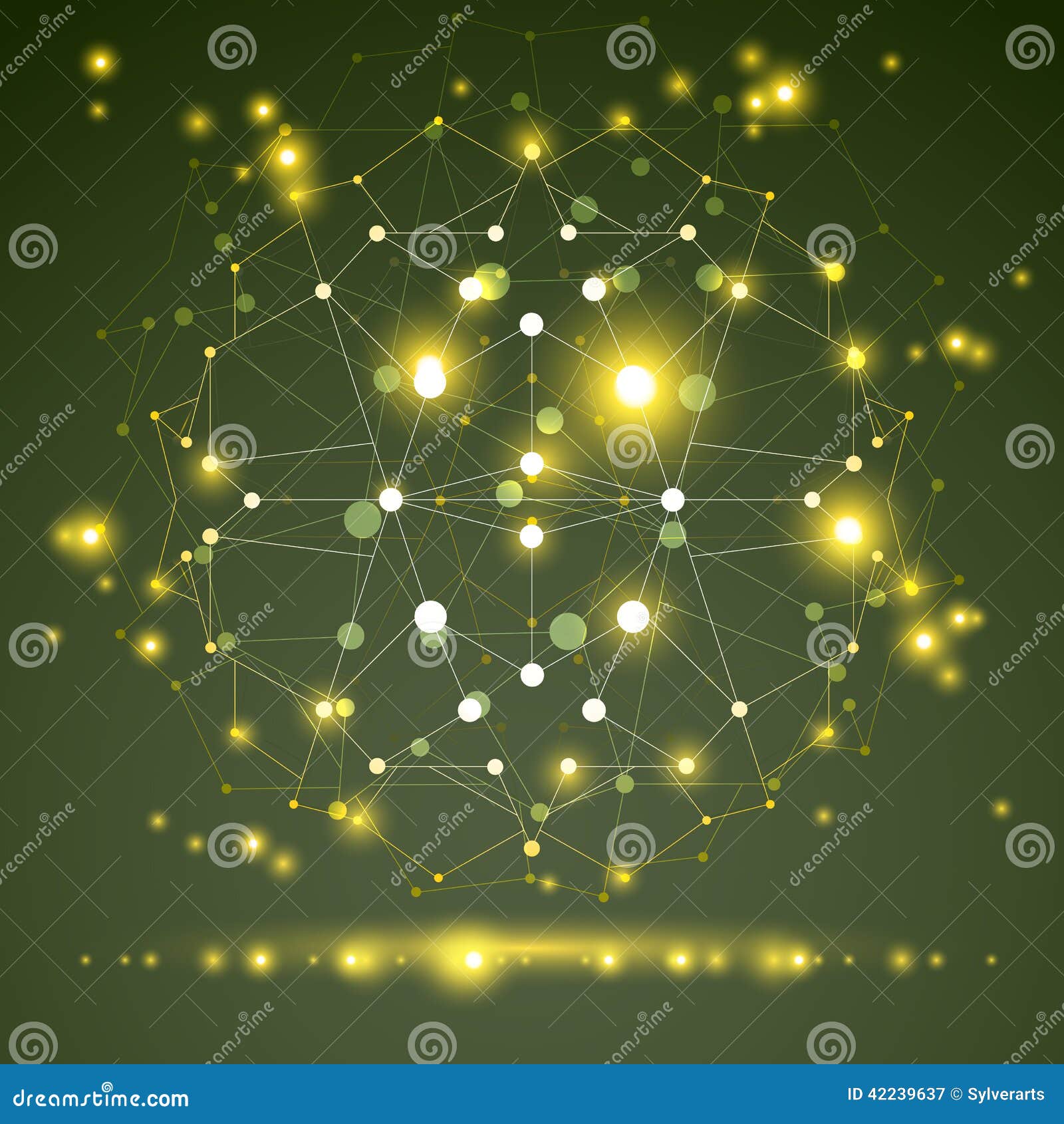 3D Polygonal Geometric Mesh Object, Vector Abstract Design Element ...