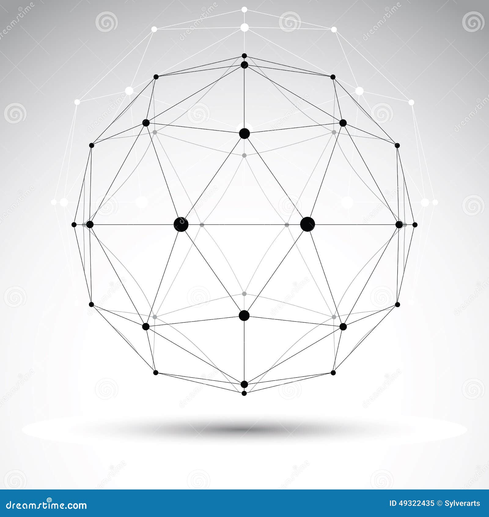 3D Polygonal Geometric Wireframe Object, Vector Abstract Design Stock ...