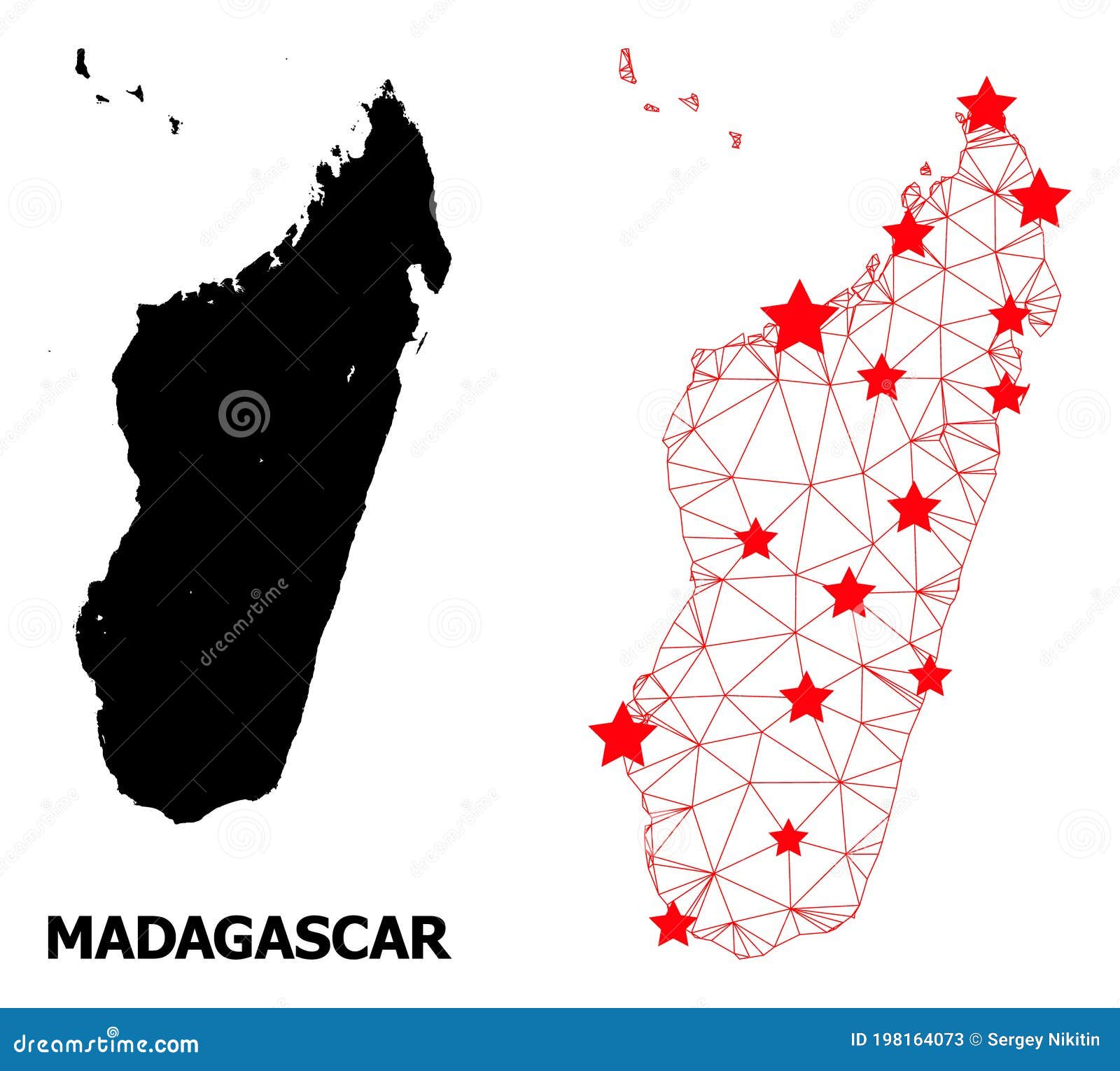 Polygonal Map Of Madagascar. Vector Illustration | CartoonDealer.com ...