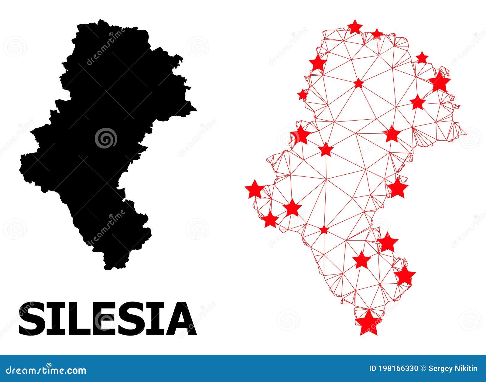 Map Of Silesia Province - Dotted Collage With Stencil Cartoon Vector ...