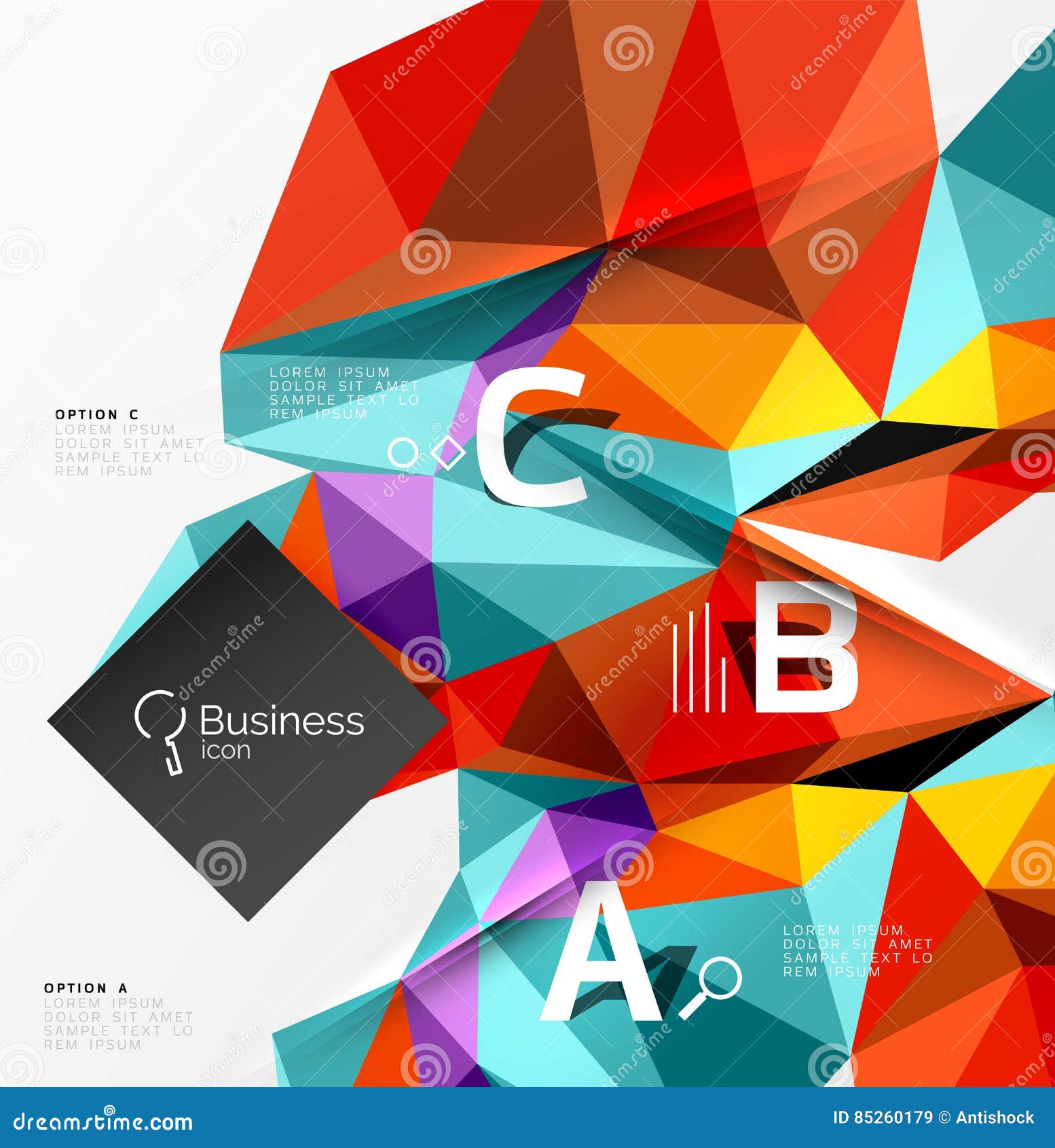 3d Polygonal Object Triangles, Abstract Background Stock Vector ...