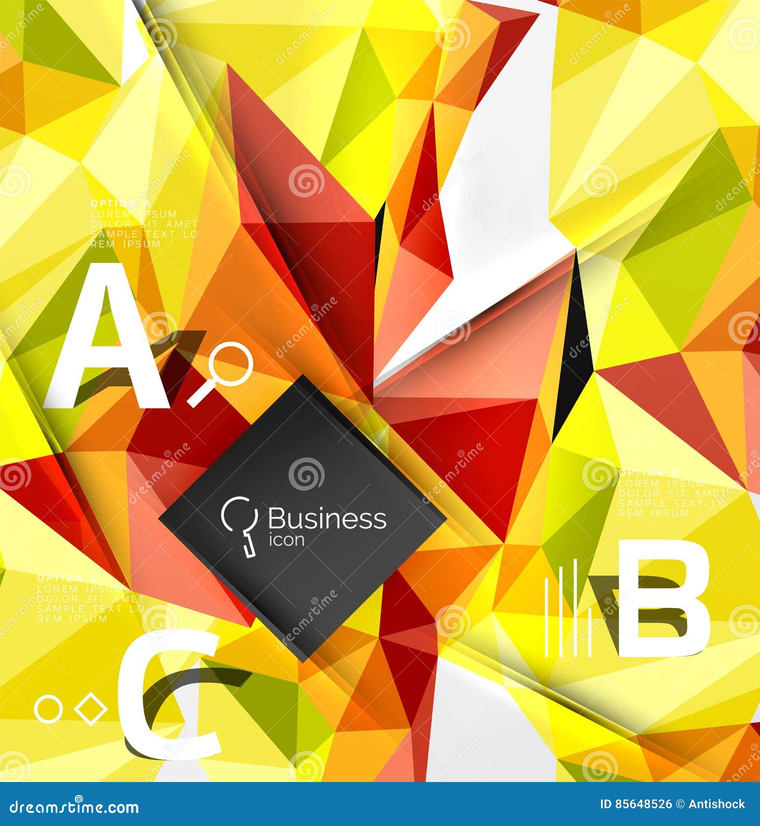 3d Polygonal Object Triangles, Abstract Background Stock Vector ...