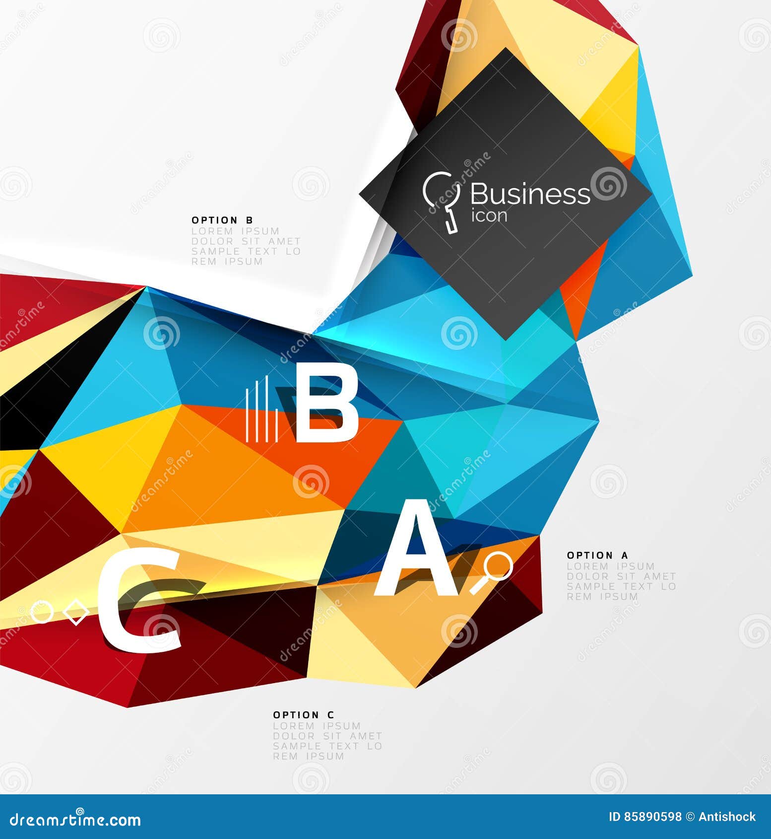 3d Polygonal Object Triangles, Abstract Background Stock Vector ...