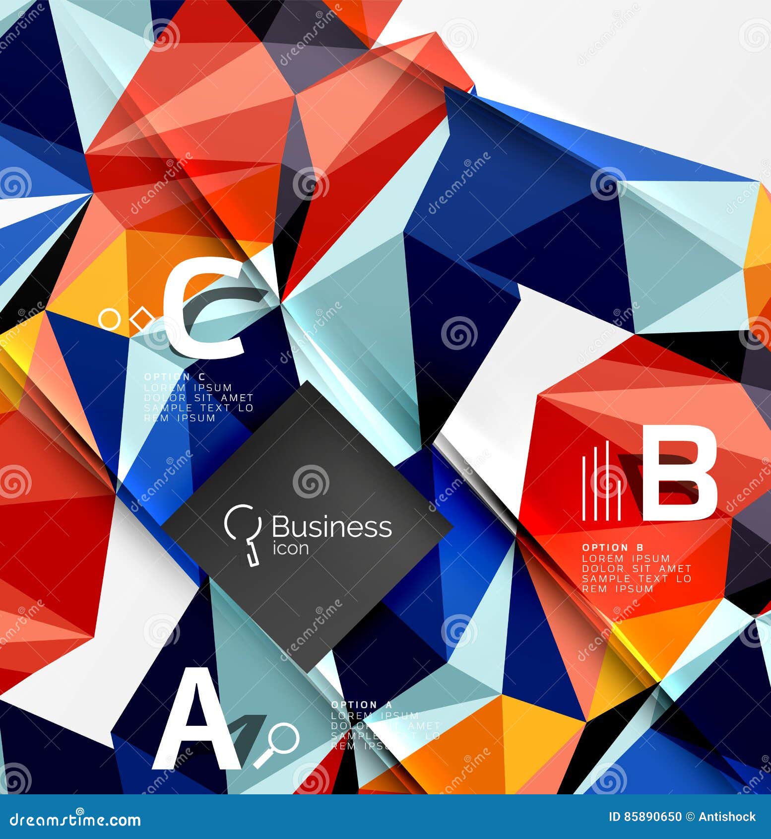 3d Polygonal Object Triangles, Abstract Background Stock Vector - Illustration of lowpoly, line ...