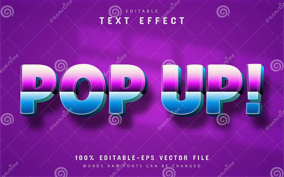 3d Pop up text effect stock vector. Illustration of alphabet - 256142259