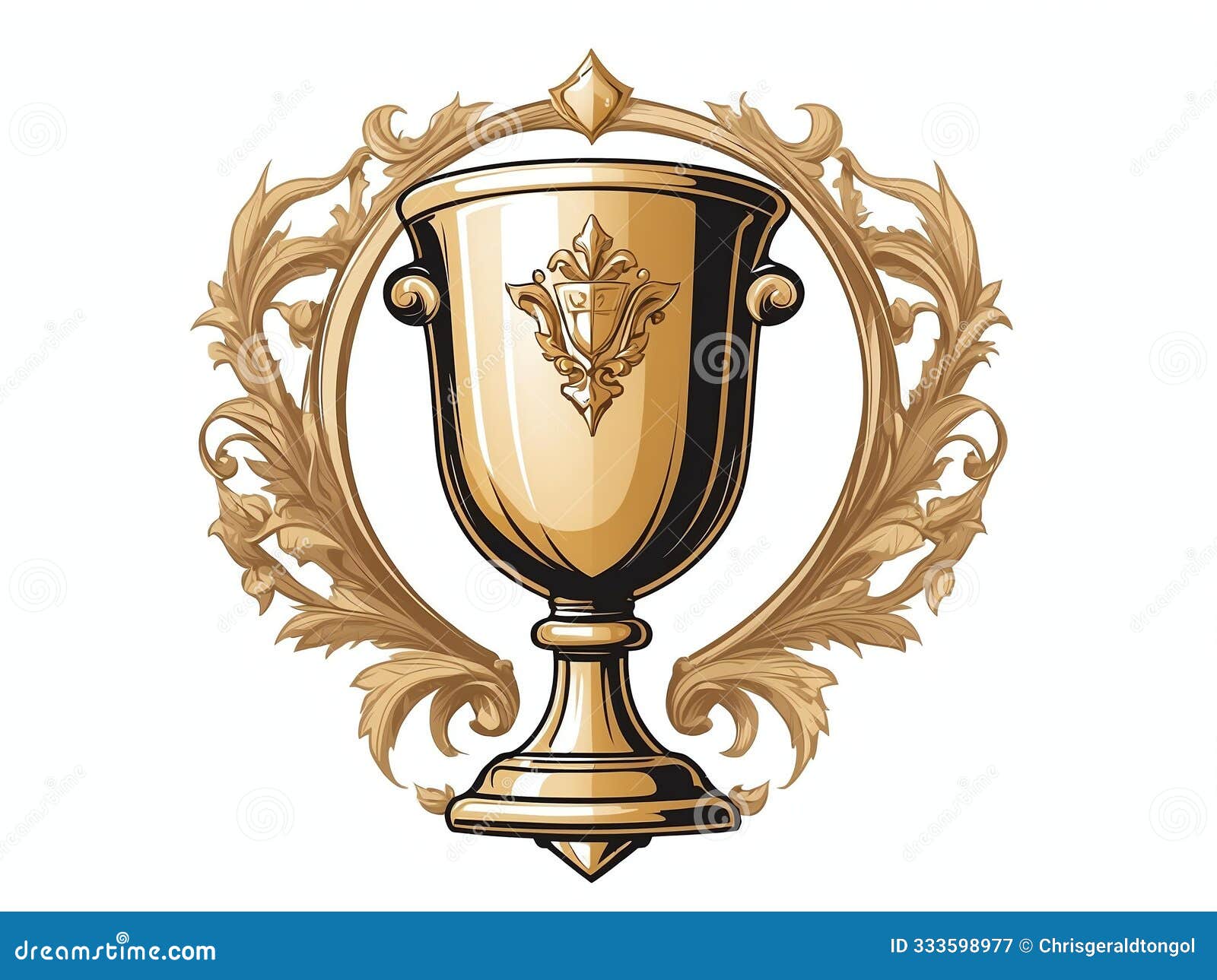 2d Portrait of a Chalice Medieval Crest Isolated in Wh Ai Generated ...