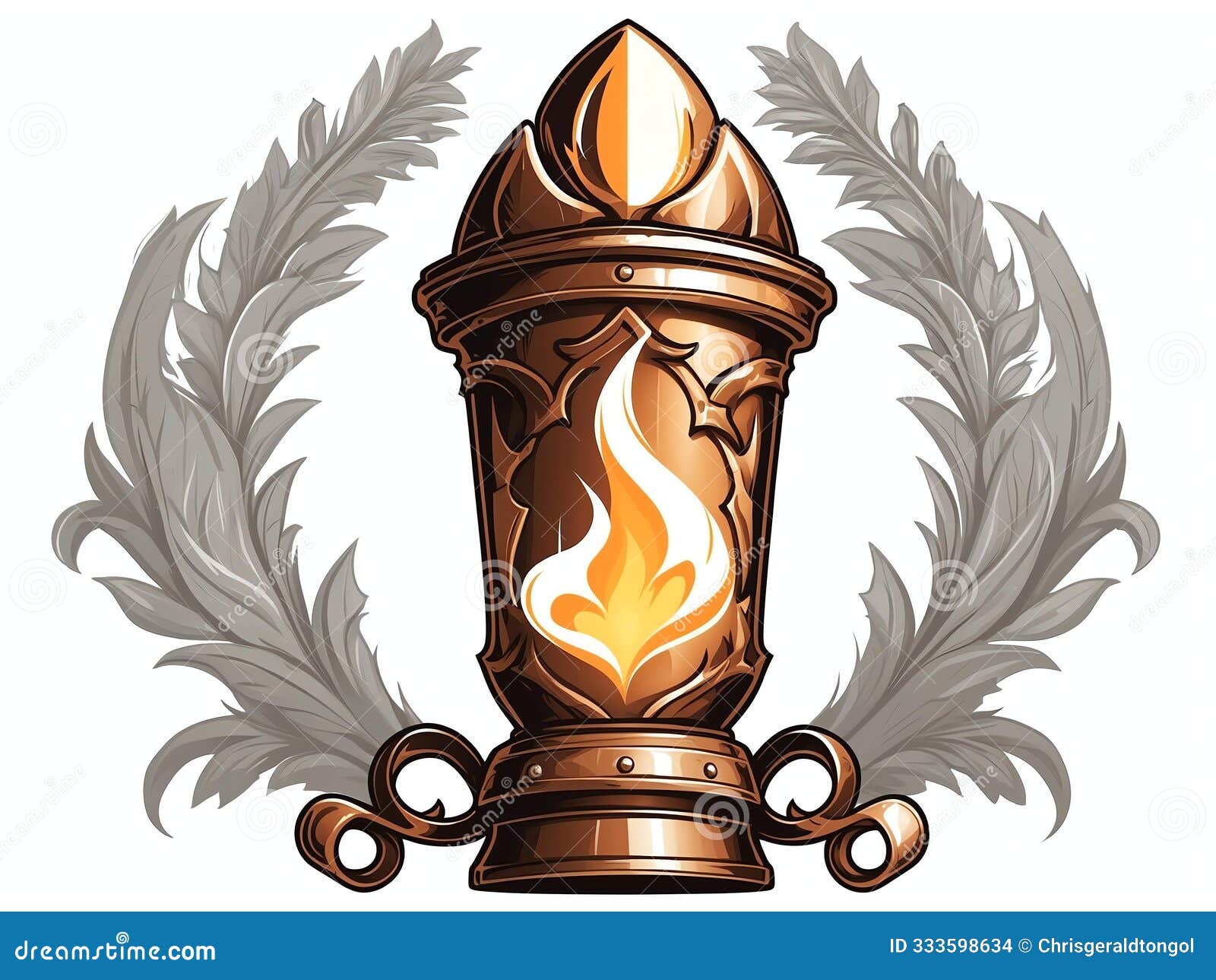 2d Portrait of a Torch Medieval Crest Isolated in Whit Ai Generated ...