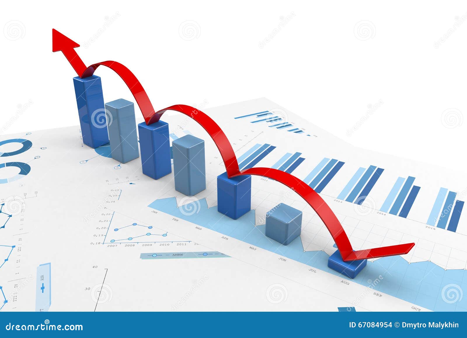 3d positive bar Graphs stock illustration. Illustration of growth ...