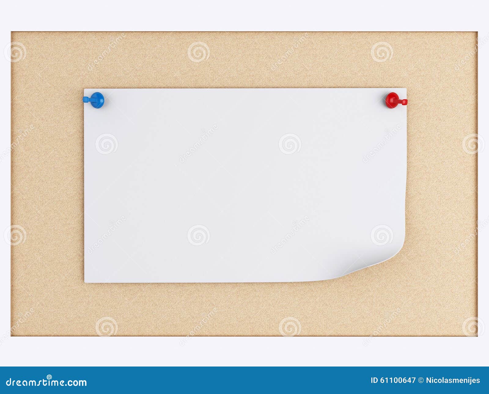 3d Post-it Notes Over Cork Board. Stock Illustration - Illustration of ...