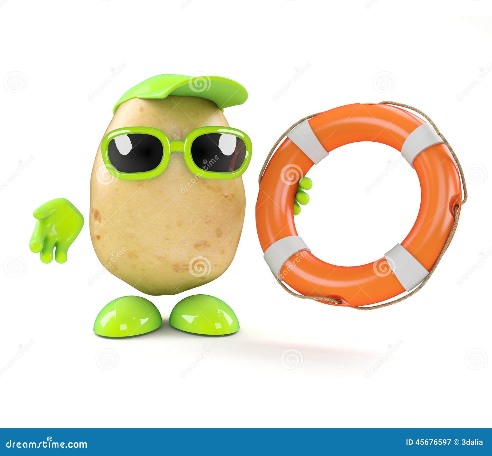 3d Potato man offers help stock illustration. Illustration of dinner ...