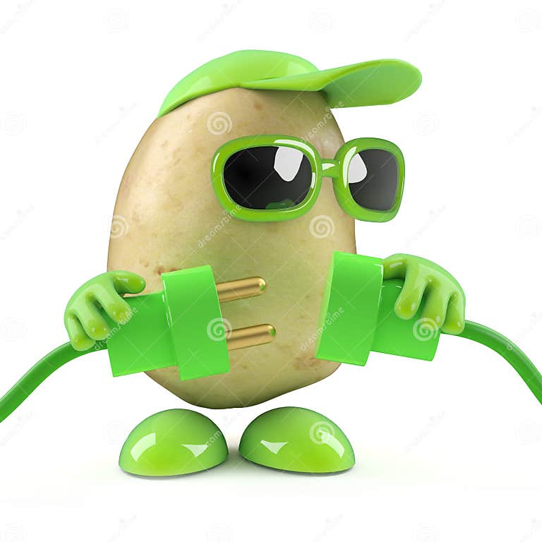 3d Potato Plugs in the Power Stock Illustration - Illustration of ...