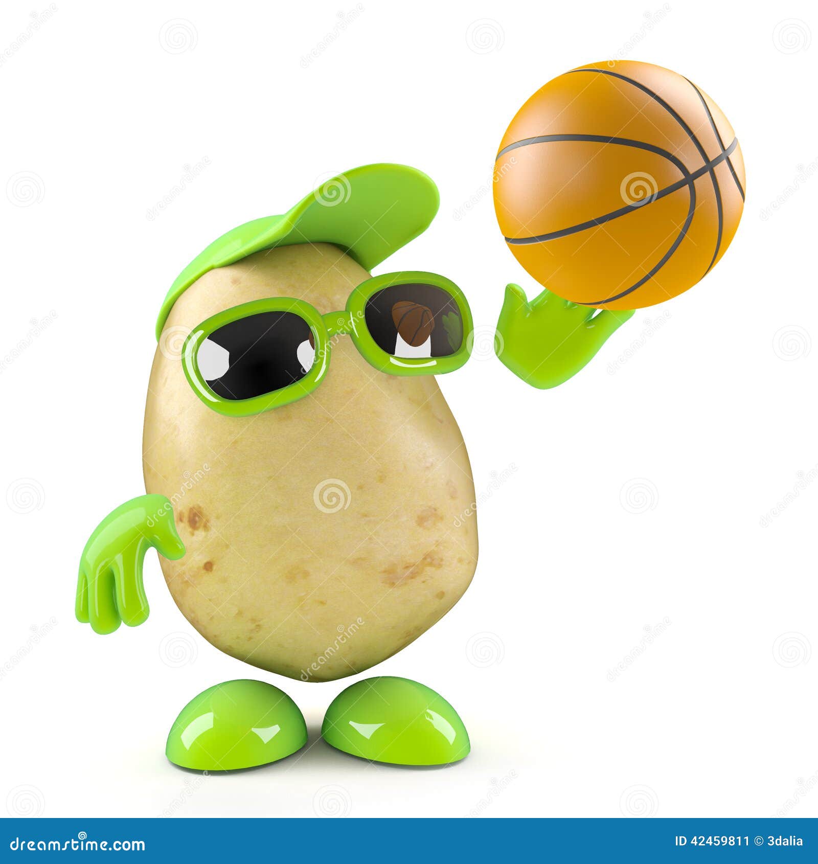 3d Potato Shoots the Basketball Stock Illustration - Illustration of ...