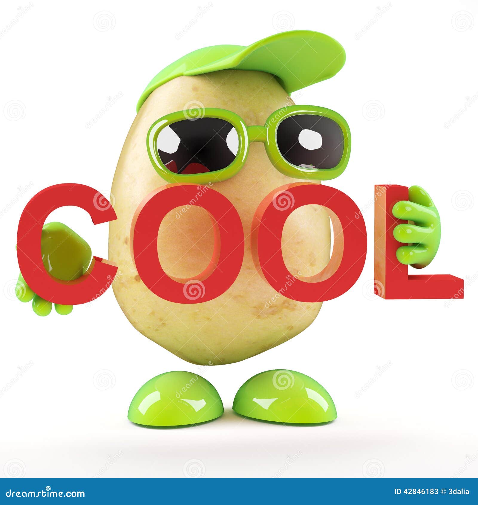 3d Potato thinks he s cool stock illustration. Illustration of ...