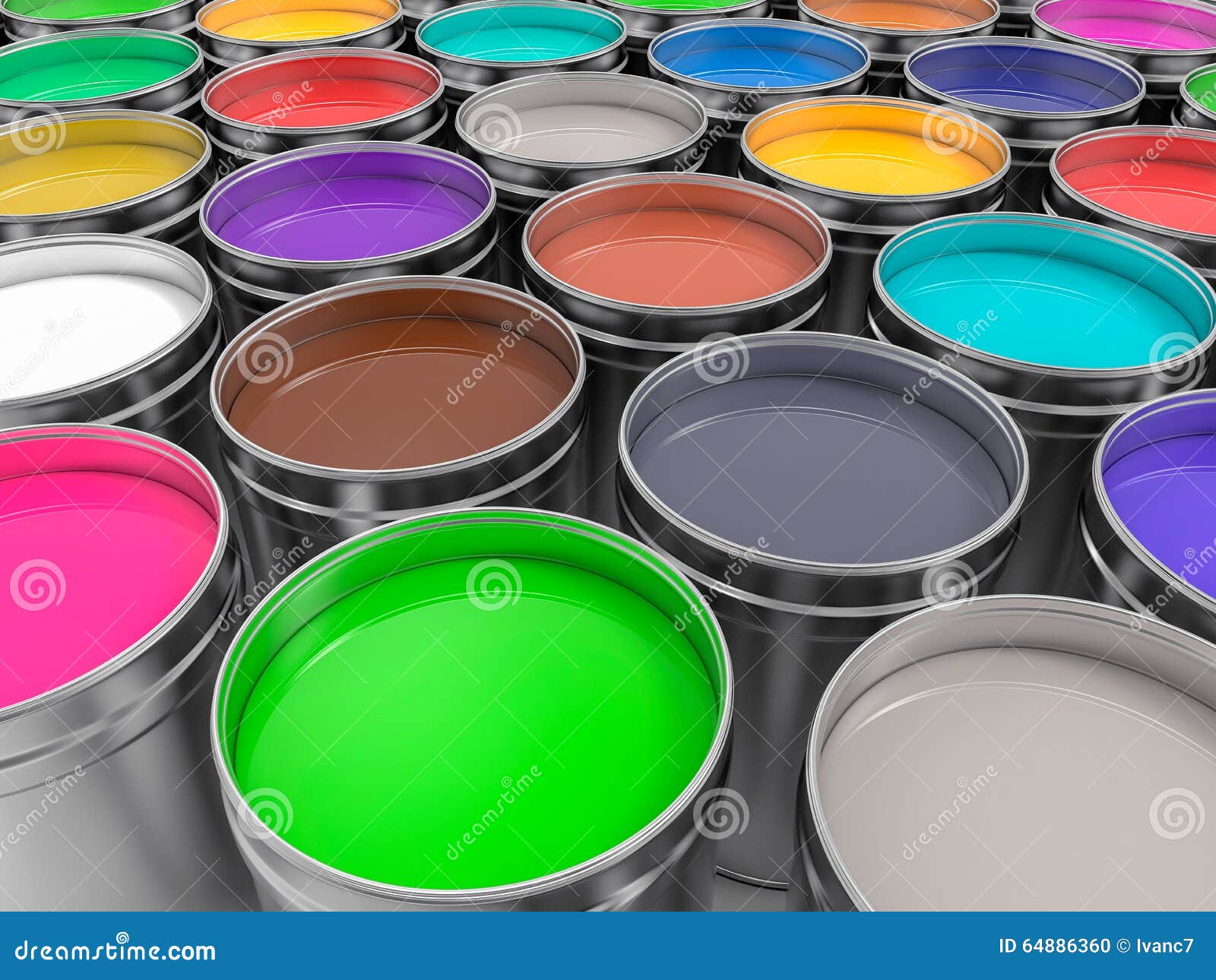 3D Pots of Paint of Paint stock illustration. Illustration of white ...