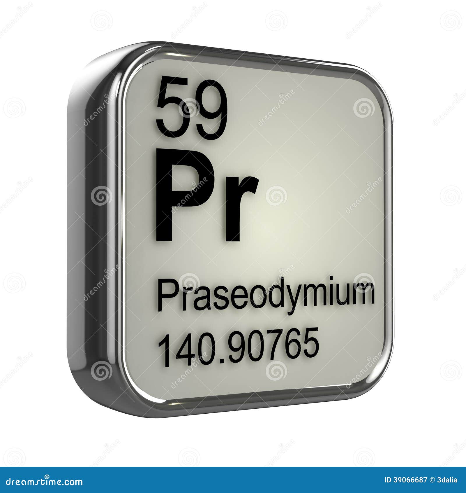 3d Praseodymium element stock illustration. Illustration of protons ...