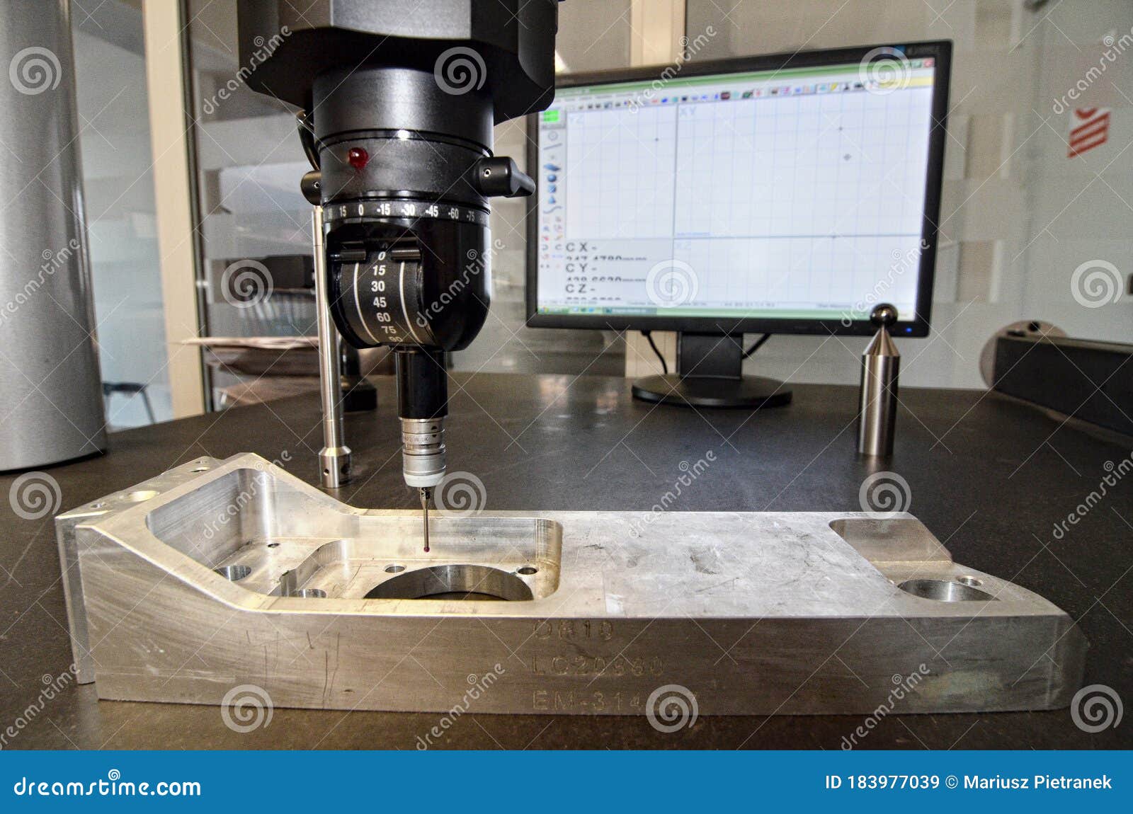 3d Precision Measurement on Machine Quality Control Parts Stock Image ...