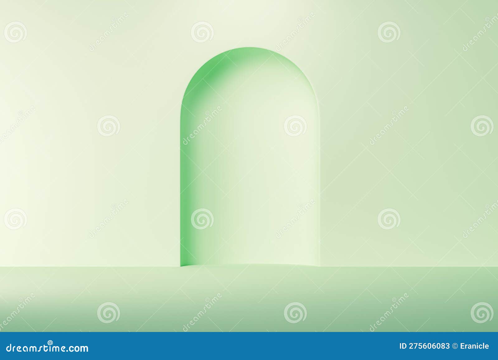 3d Presentation Background Over Green Wall with Arch Stock Illustration ...