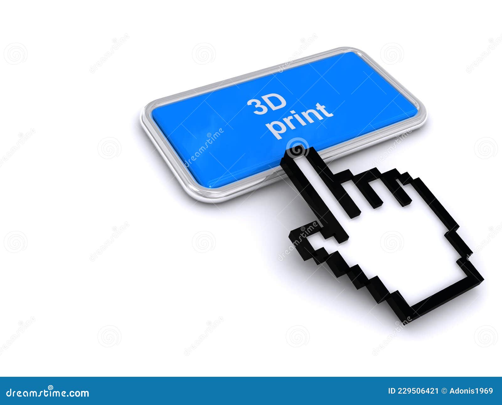 3d print button on white stock illustration. Illustration of ...