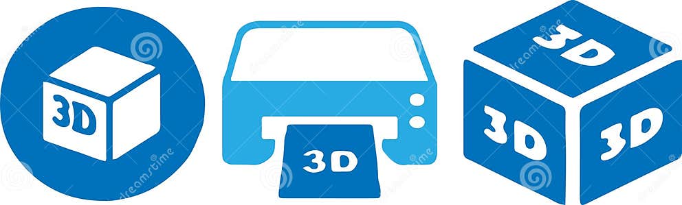 3D Print Icon on White Background Stock Vector - Illustration of ...