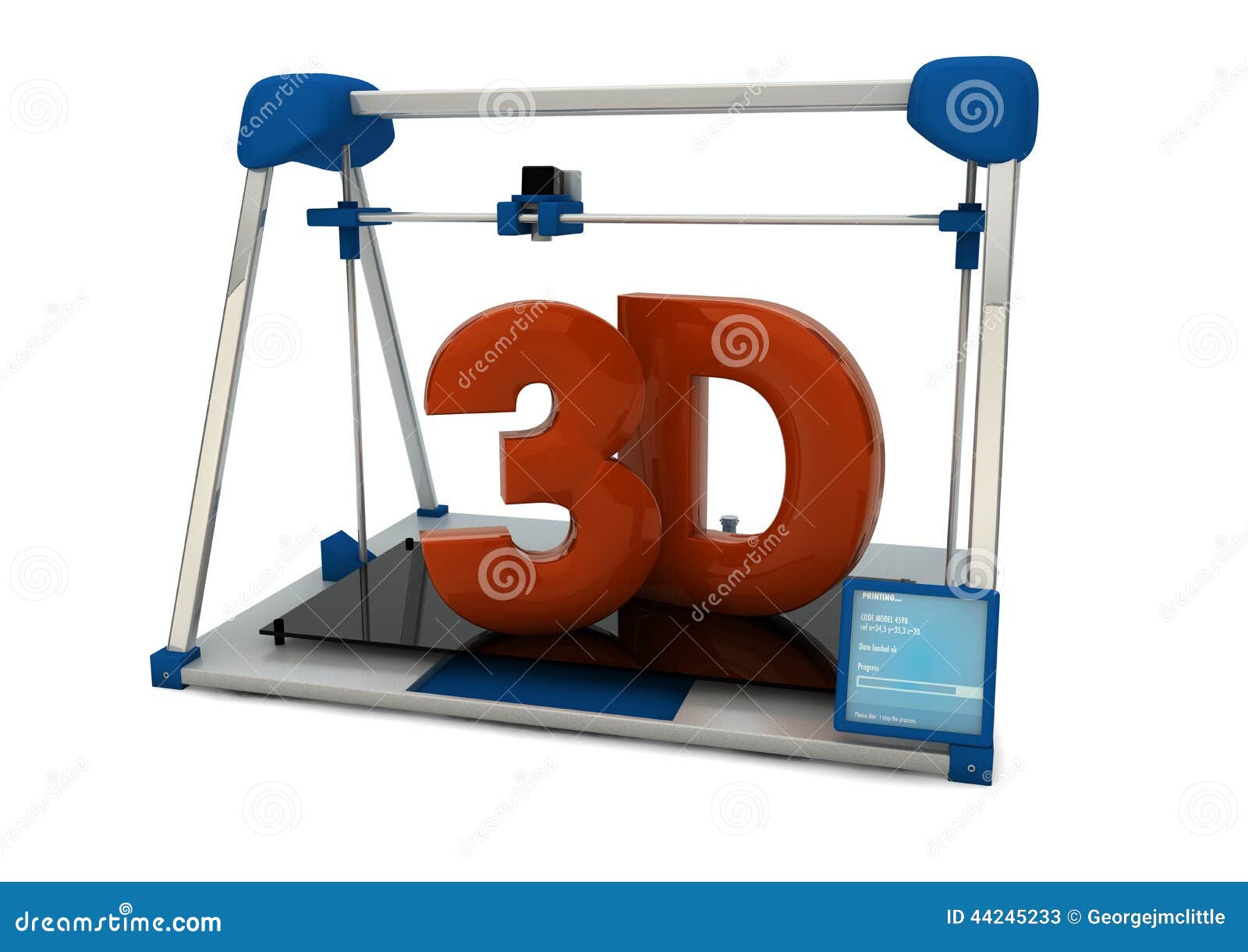 3d print stock illustration. Illustration of model, printer - 44245233