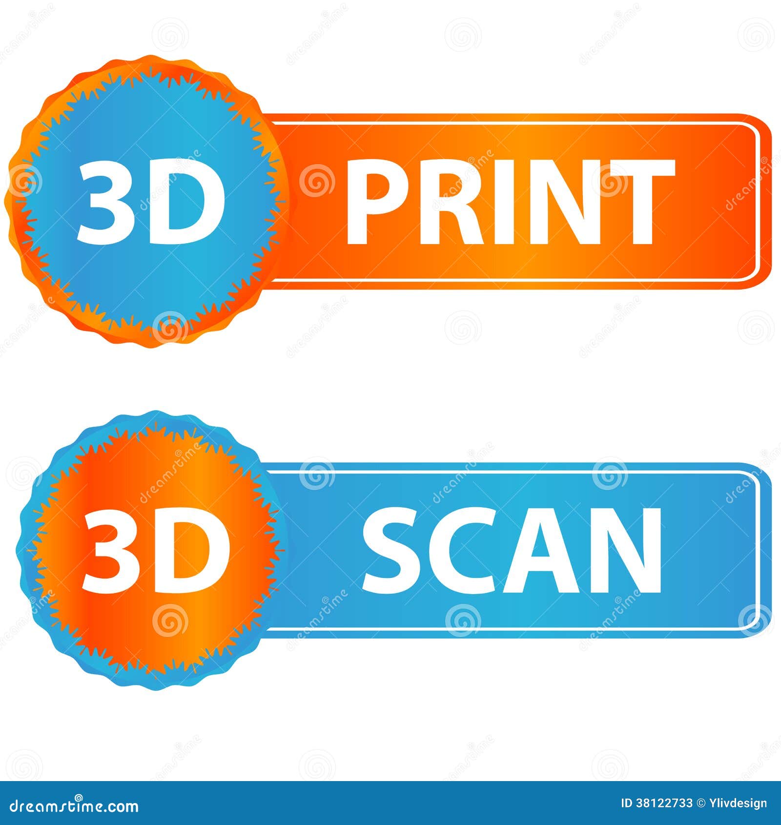 3d print and scan icons stock vector. Illustration of evolution - 38122733
