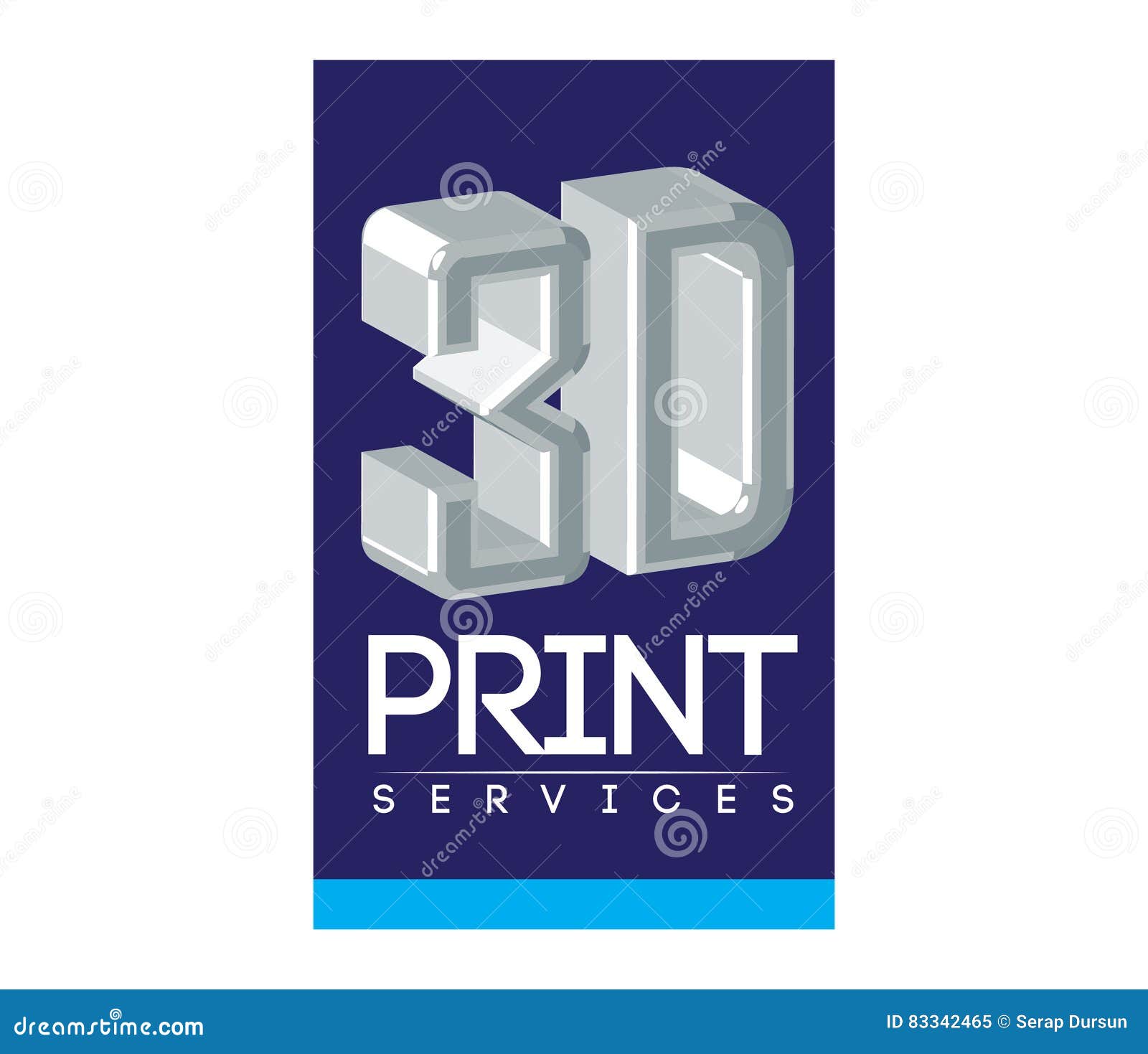 3D Print Service Logo Design Stock Vector - Illustration of band ...