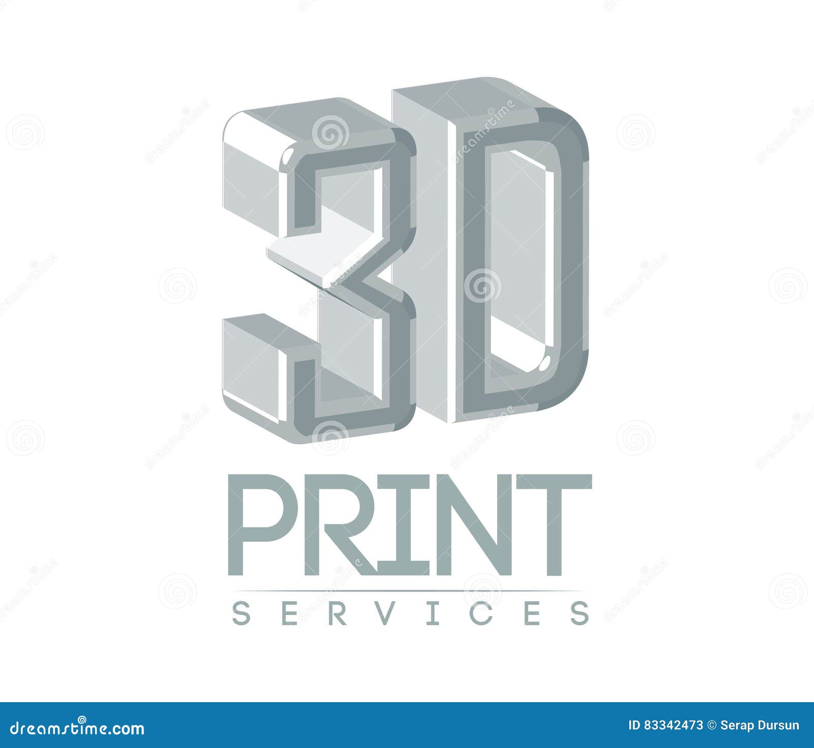 3D Print Service Logo Design Stock Vector - Illustration of company ...