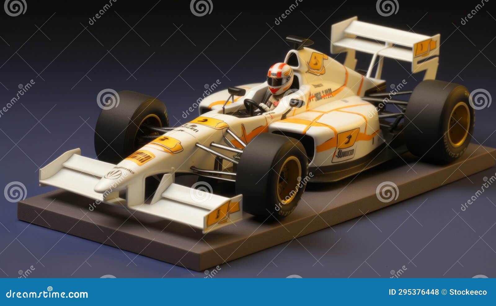 3d Printable Formula One Model with Dark White and Light Amber Style ...