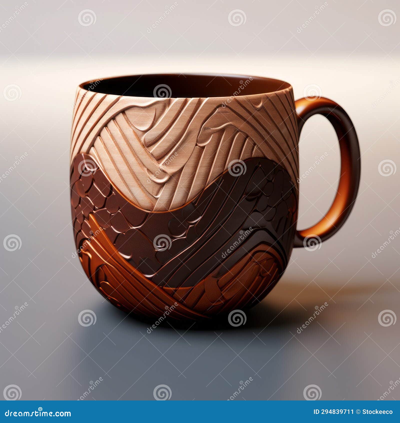 Unique 3d Brown Mug with Realistic Details and Fluid Color Combinations ...