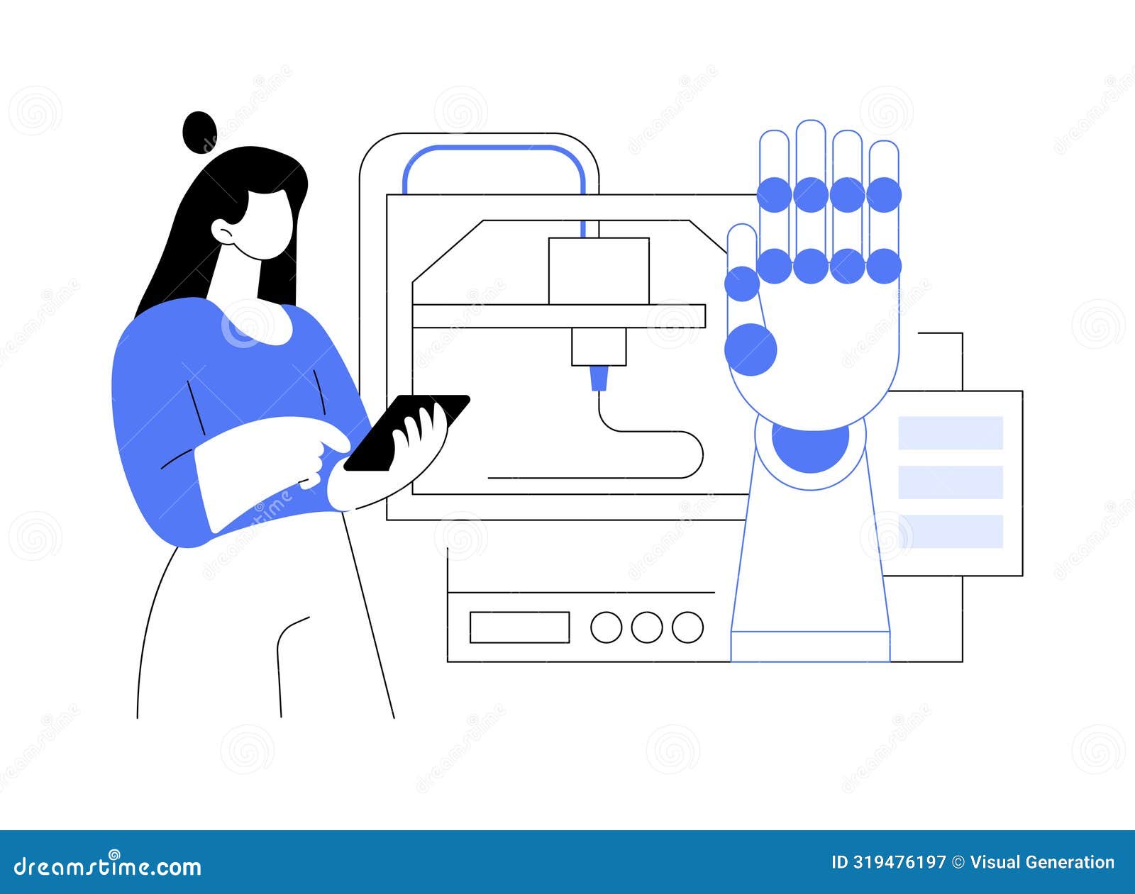 3D Printed Bionic Hand Isolated Cartoon Vector Illustrations ... 3D Printed Bionic Hand Isolated Cartoon Vector Illustrations ...