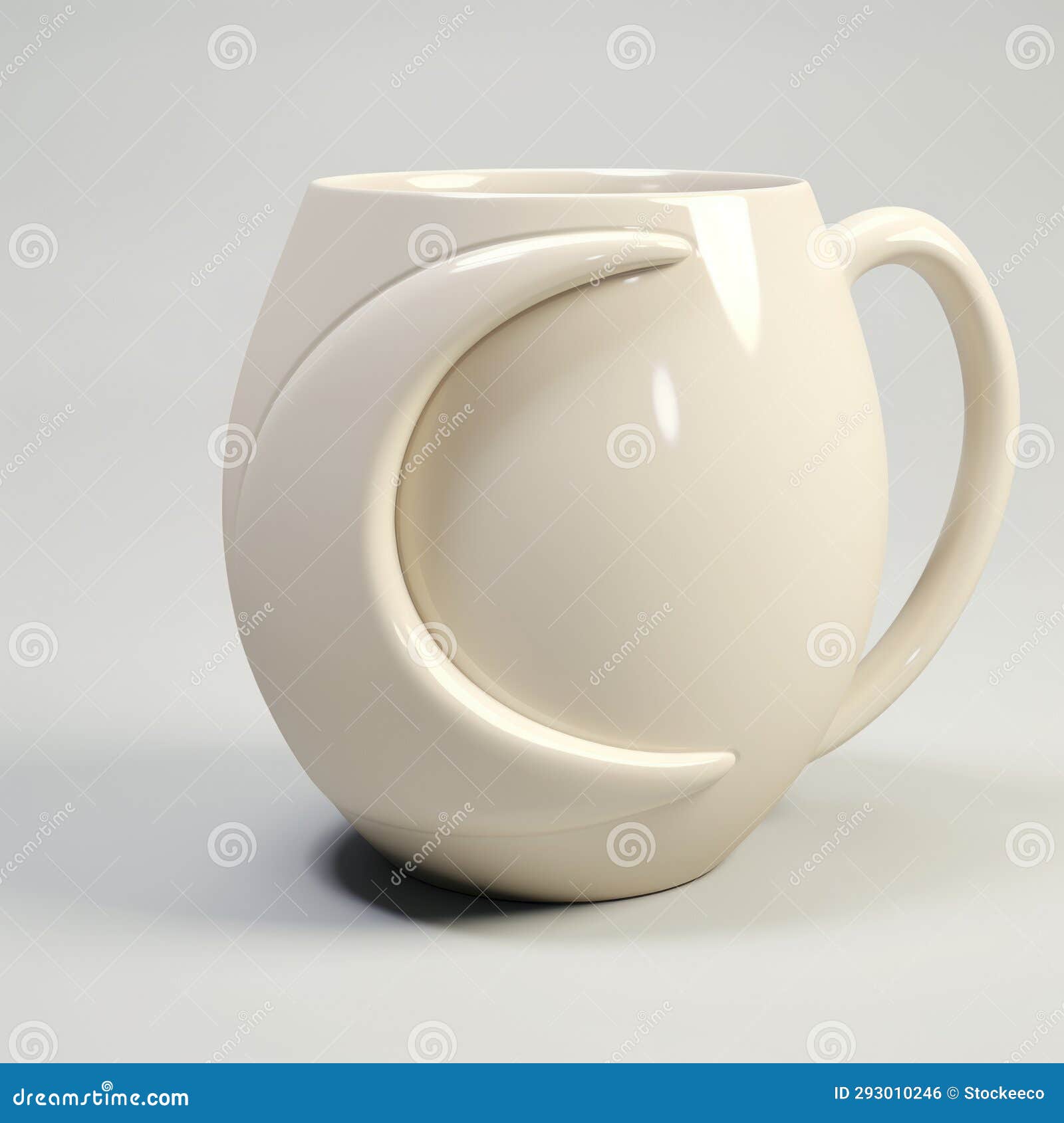 3d Printed Circular Mug with Crescent Hand - Alexander Archipenko Style ...