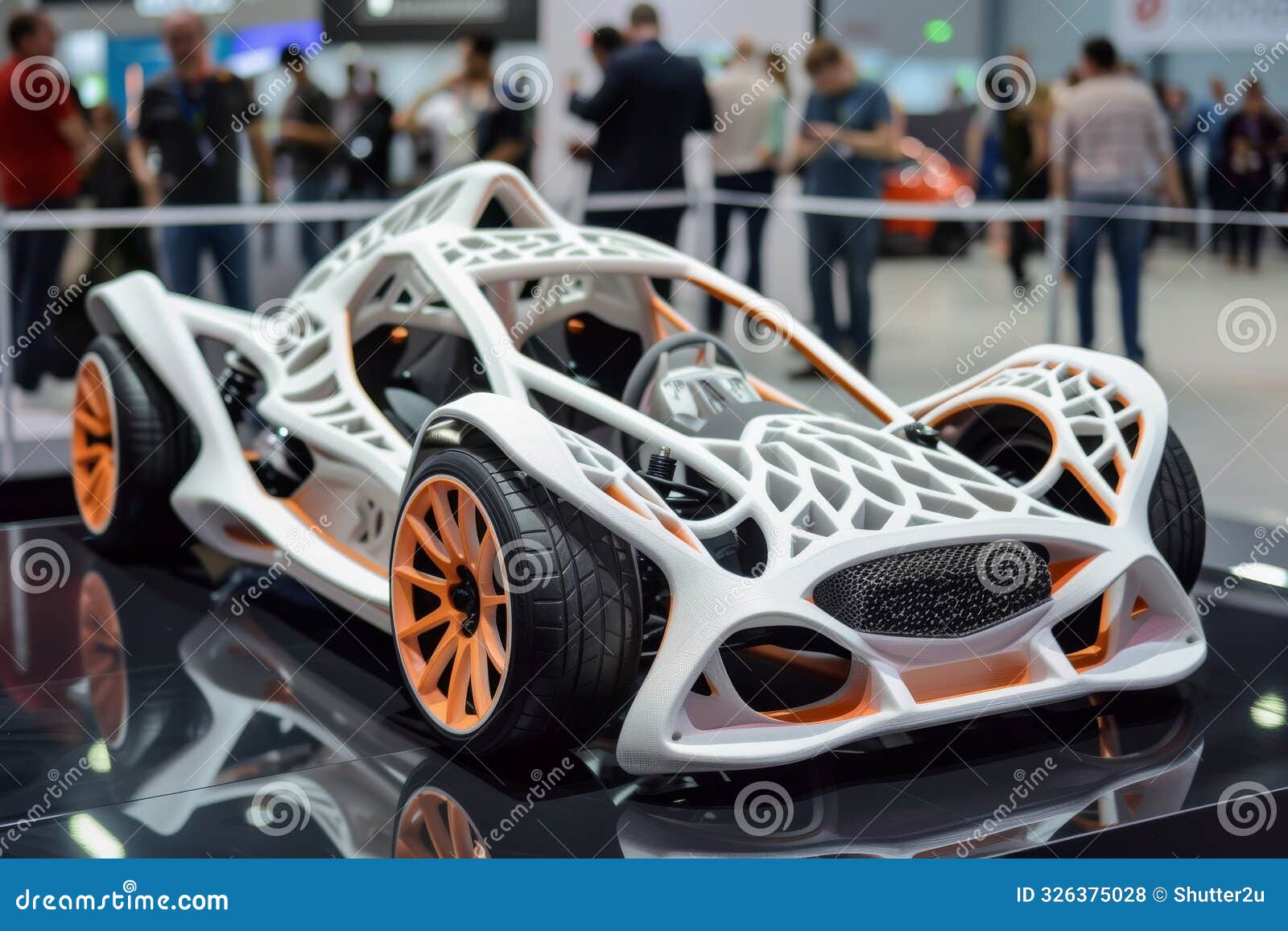 A 3D Printed Concept Car At A Technology Expo Stock Photo ...