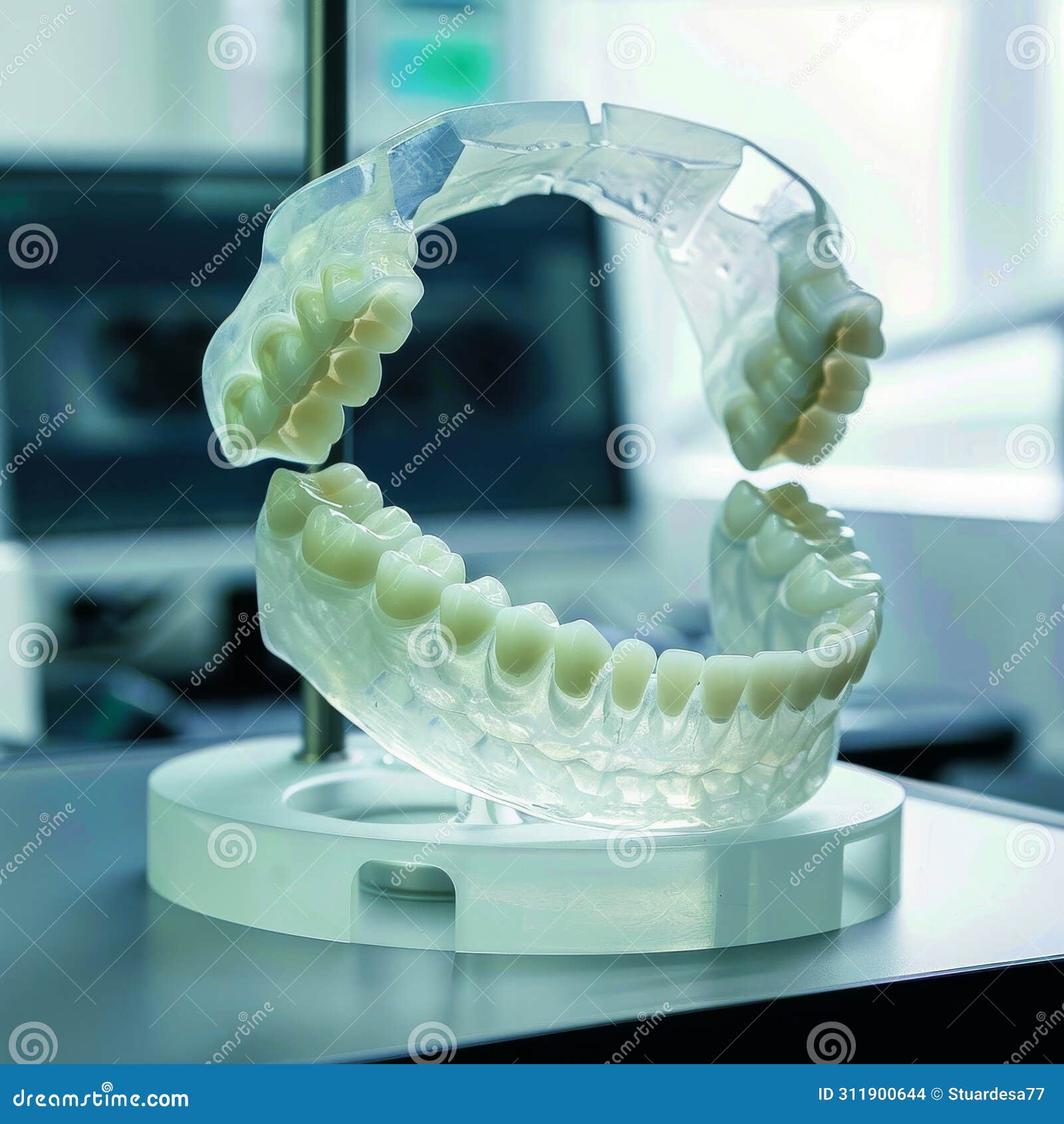 3D Printed Dental Model on Display Stock Illustration - Illustration of ...