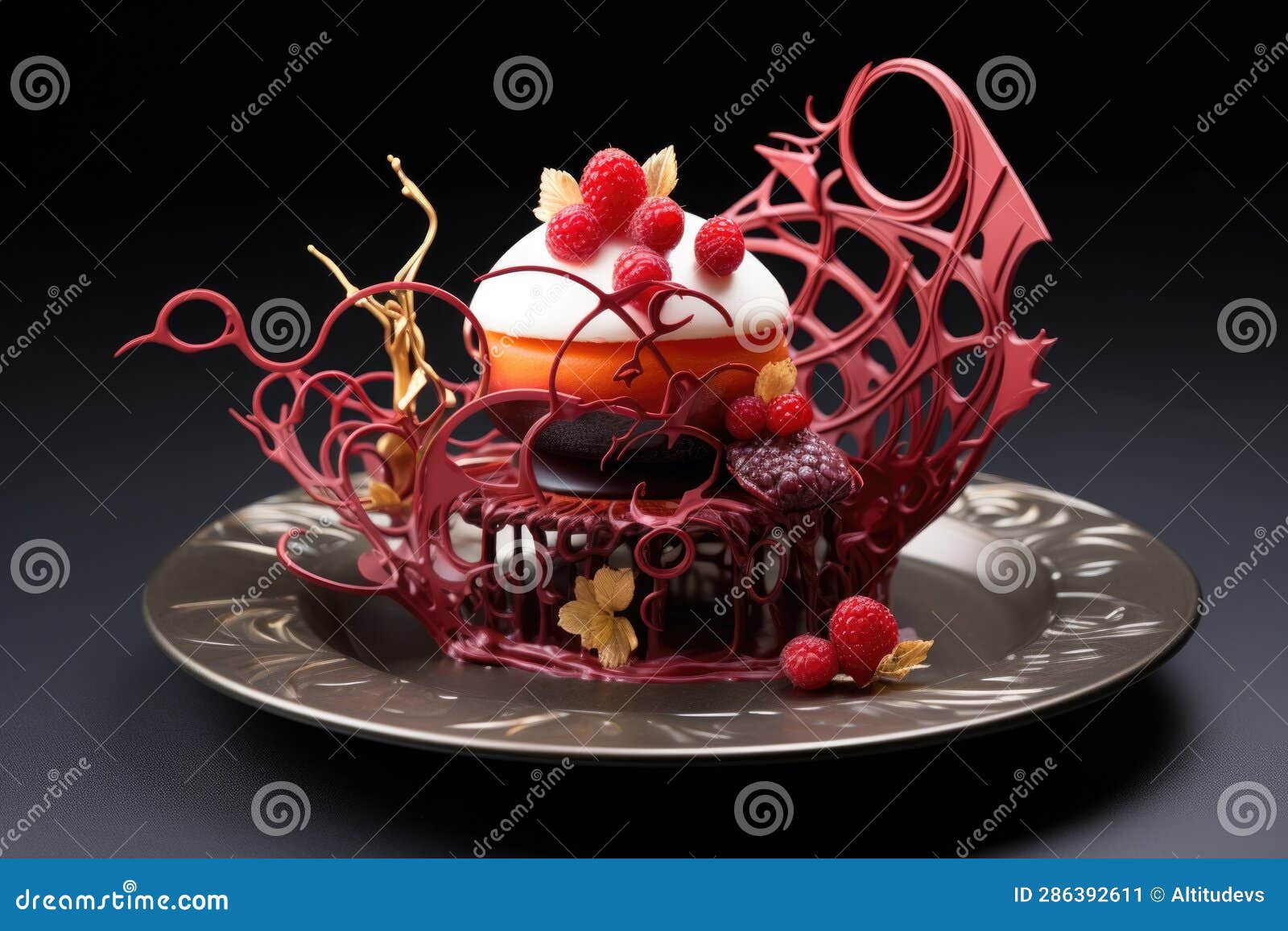 3d Printed Dessert with Sculpted Elements Stock Illustration ...