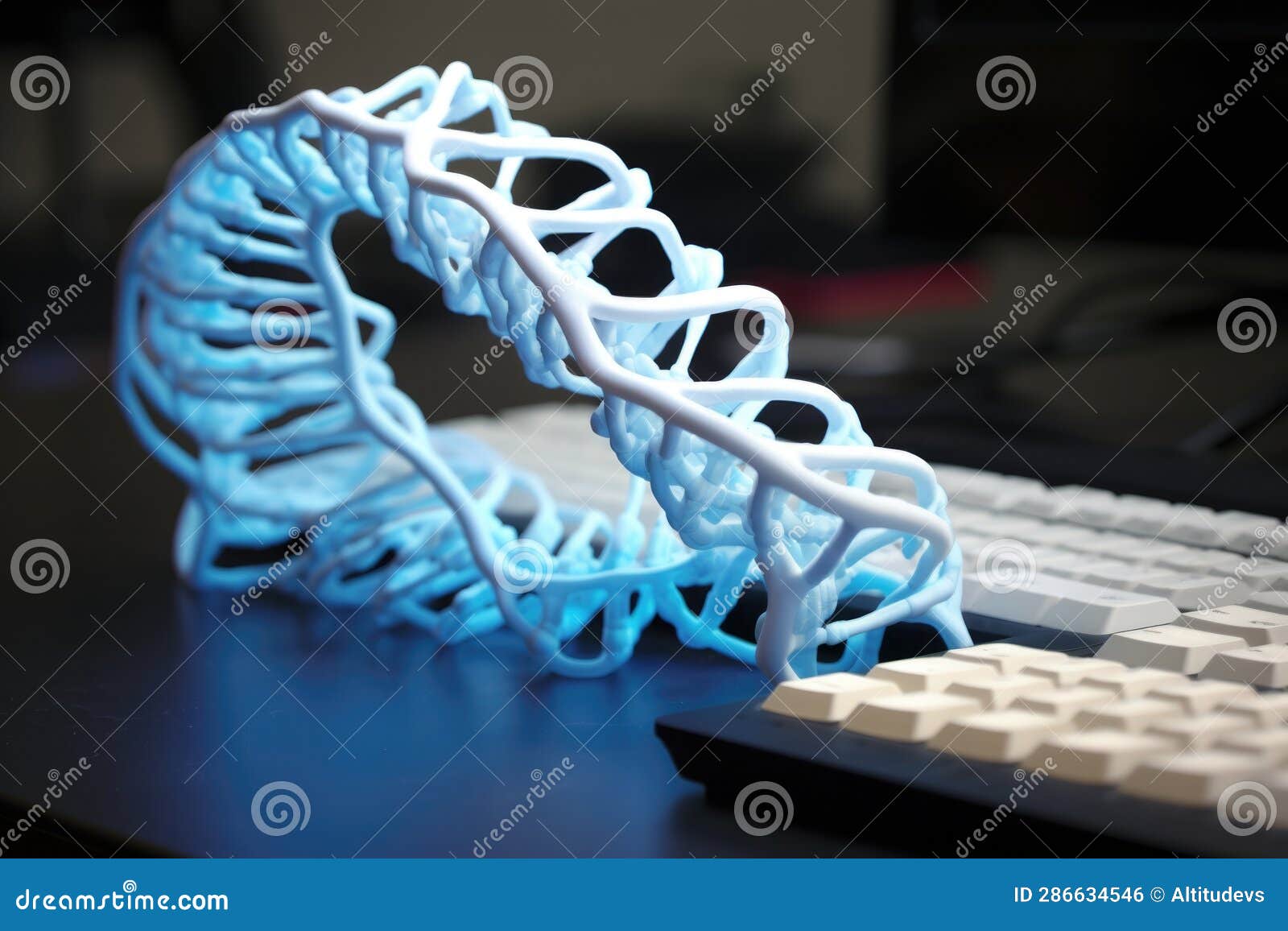 3d Printed Dna Structure on Computer Keyboard Stock Photo - Image of ...