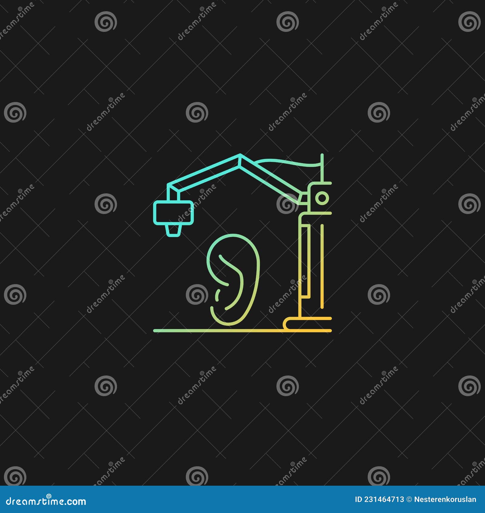 3d Printed Ear Gradient Vector Icon for Dark Theme Stock Vector ...