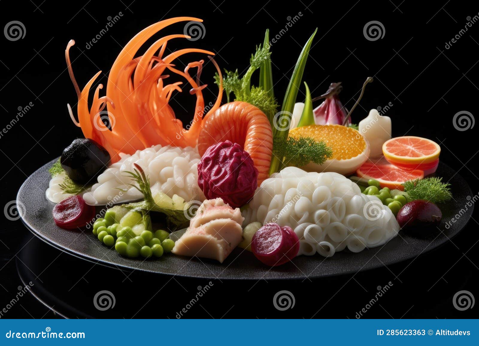 3d Printed Food on a Plate with Artistic Presentation Stock ...