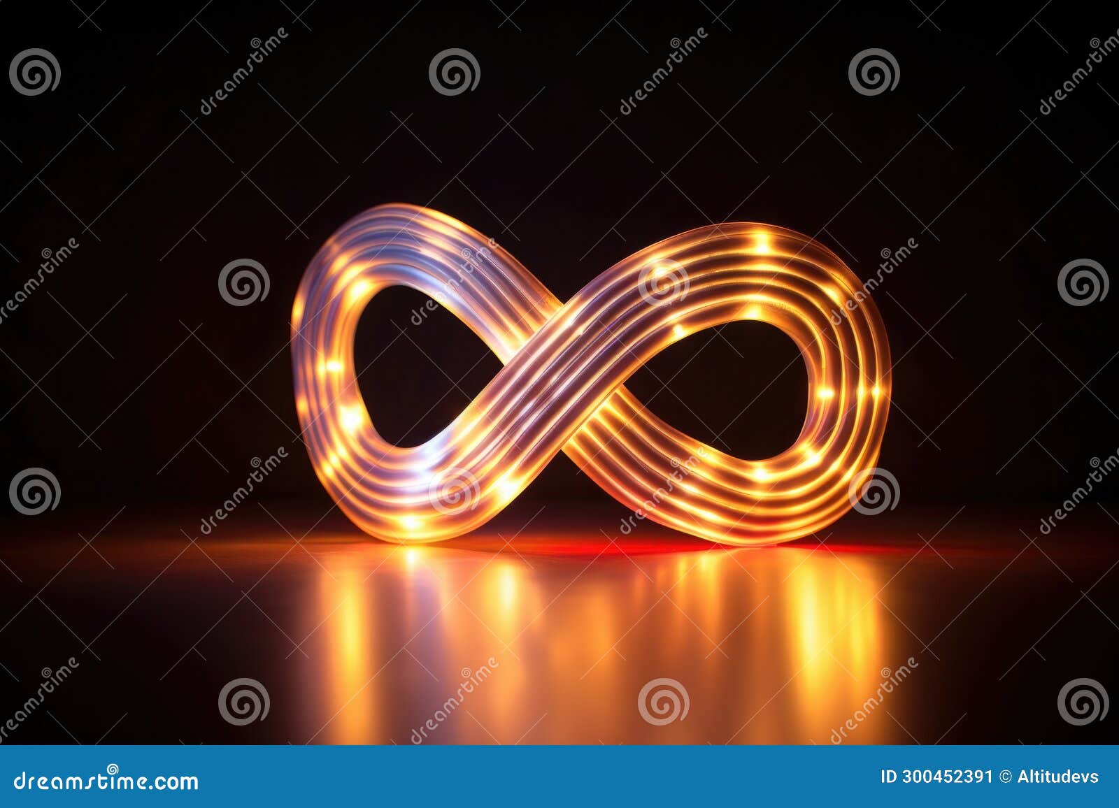 A 3d Printed Infinity Symbol Against a Lighted Backdrop Stock Image ...