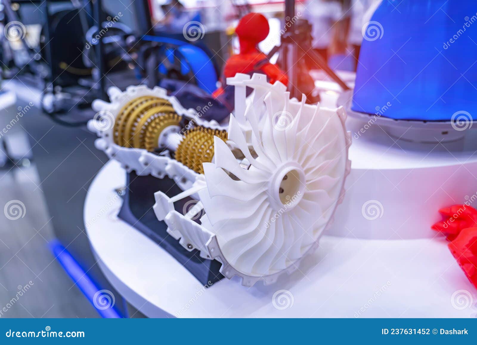 3d Printed Jet Engine Scale Model. High Bypass Aircraft Turbofan Stock ...