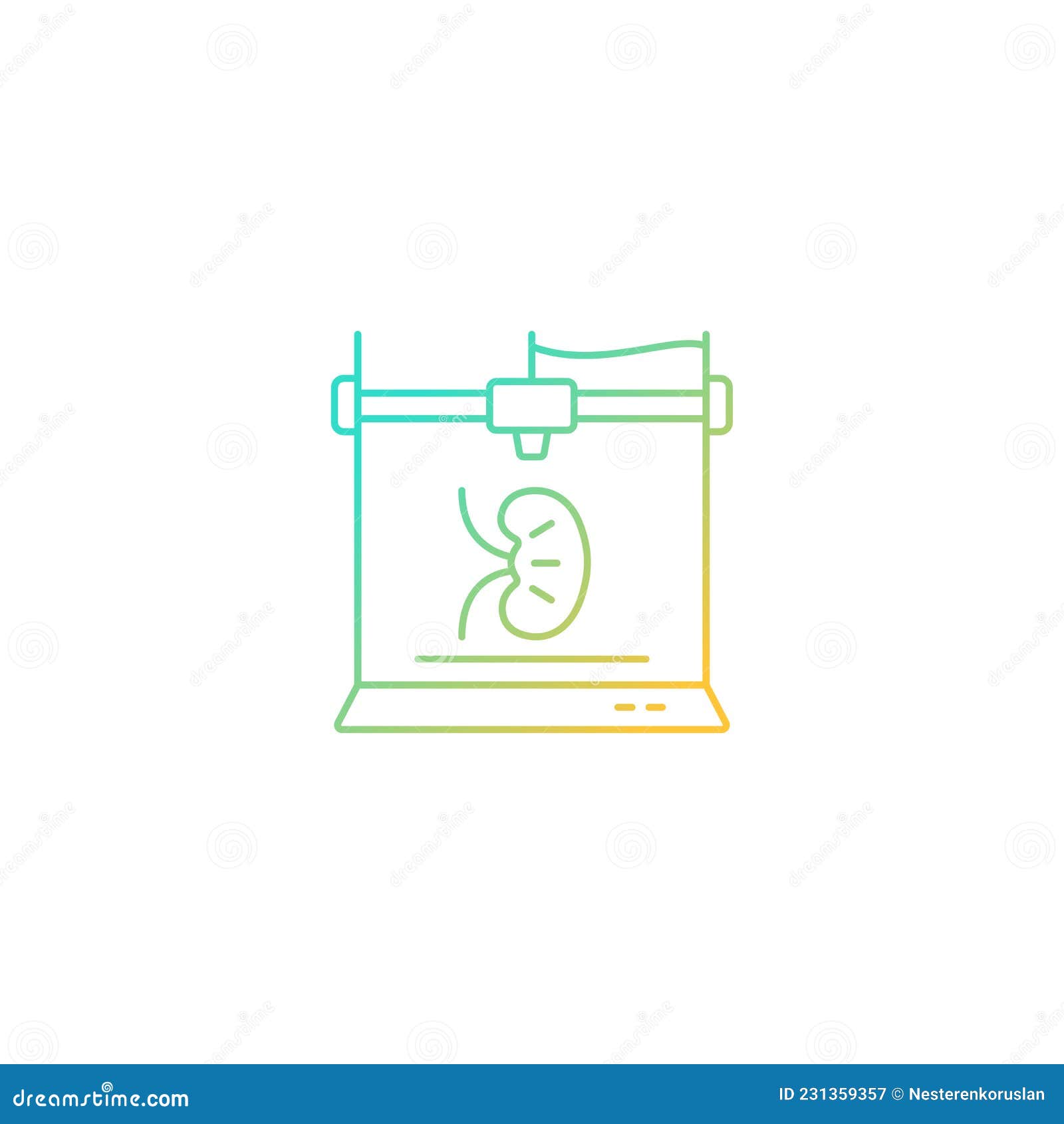 3d Printed Kidney Gradient Linear Vector Icon Stock Vector - Illustration of medicine, vector ...