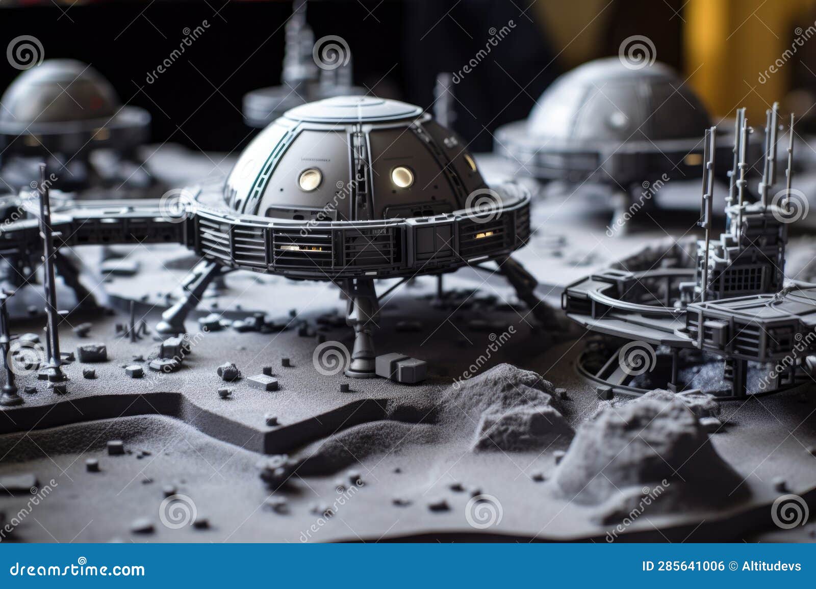 3d Printed Lunar Base Modules Connected Together Stock Illustration ...