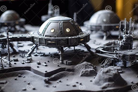3d Printed Lunar Base Modules Connected Together Stock Illustration ...