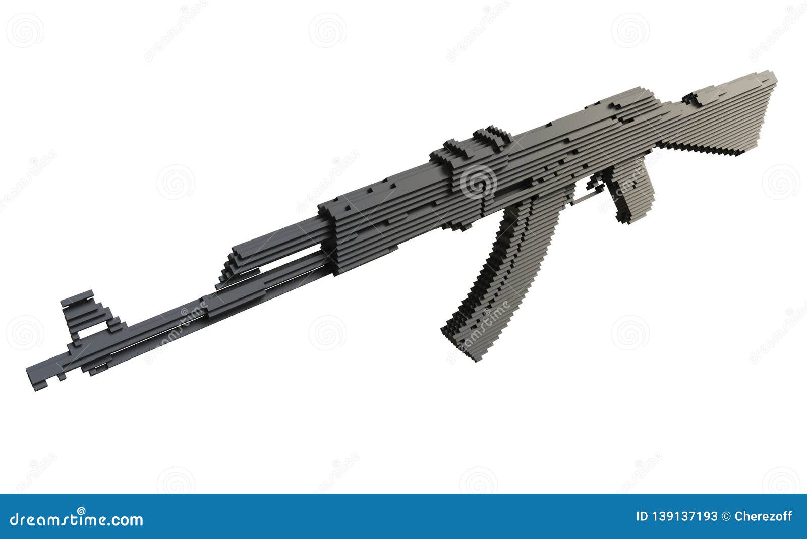 3d Printed Machine Gun Isolated Stock Illustration - Illustration of ...
