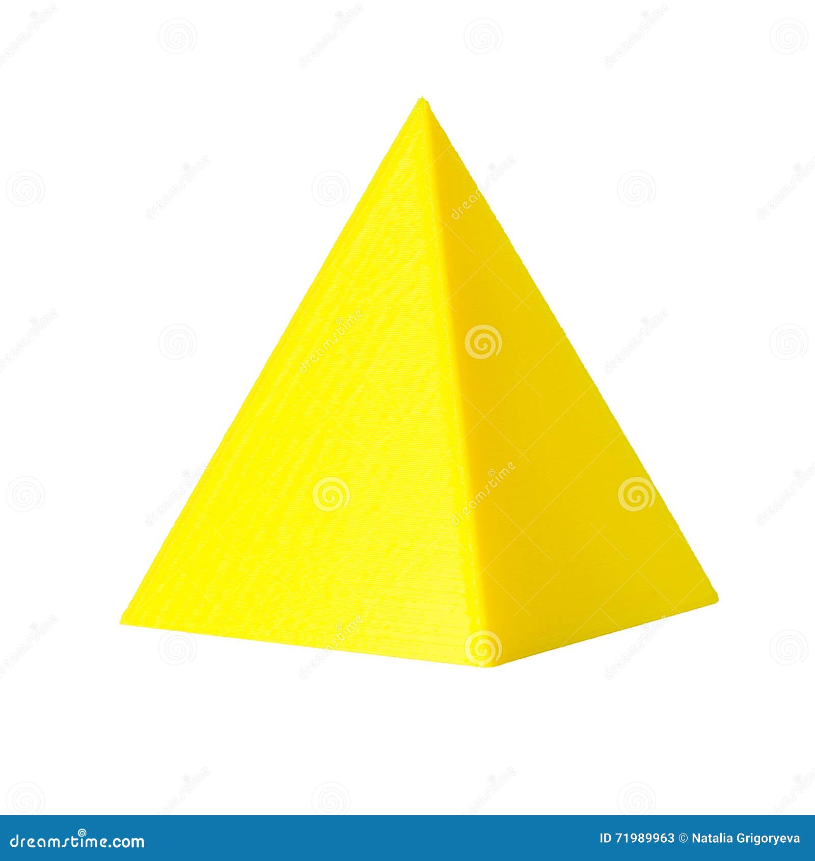 3d Printed Model of Pyramide from Yellow Printer Filament. Isolated on ...