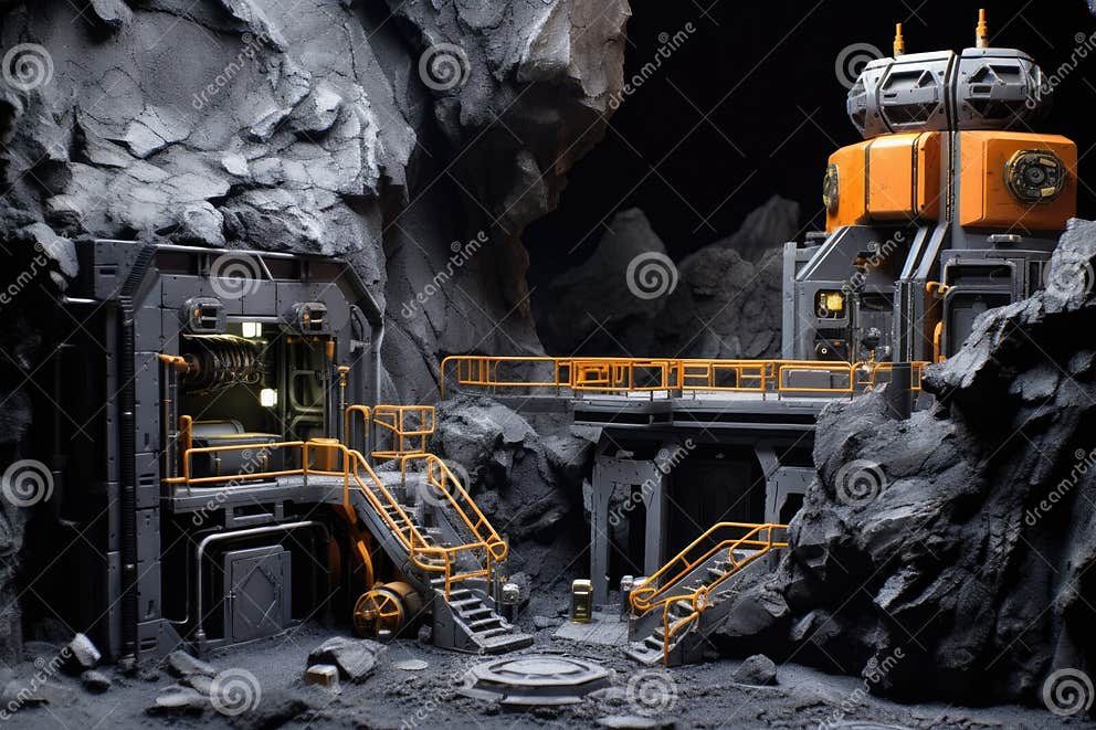 3d-printed Modular Mining Station on Asteroid Stock Image - Image of ...