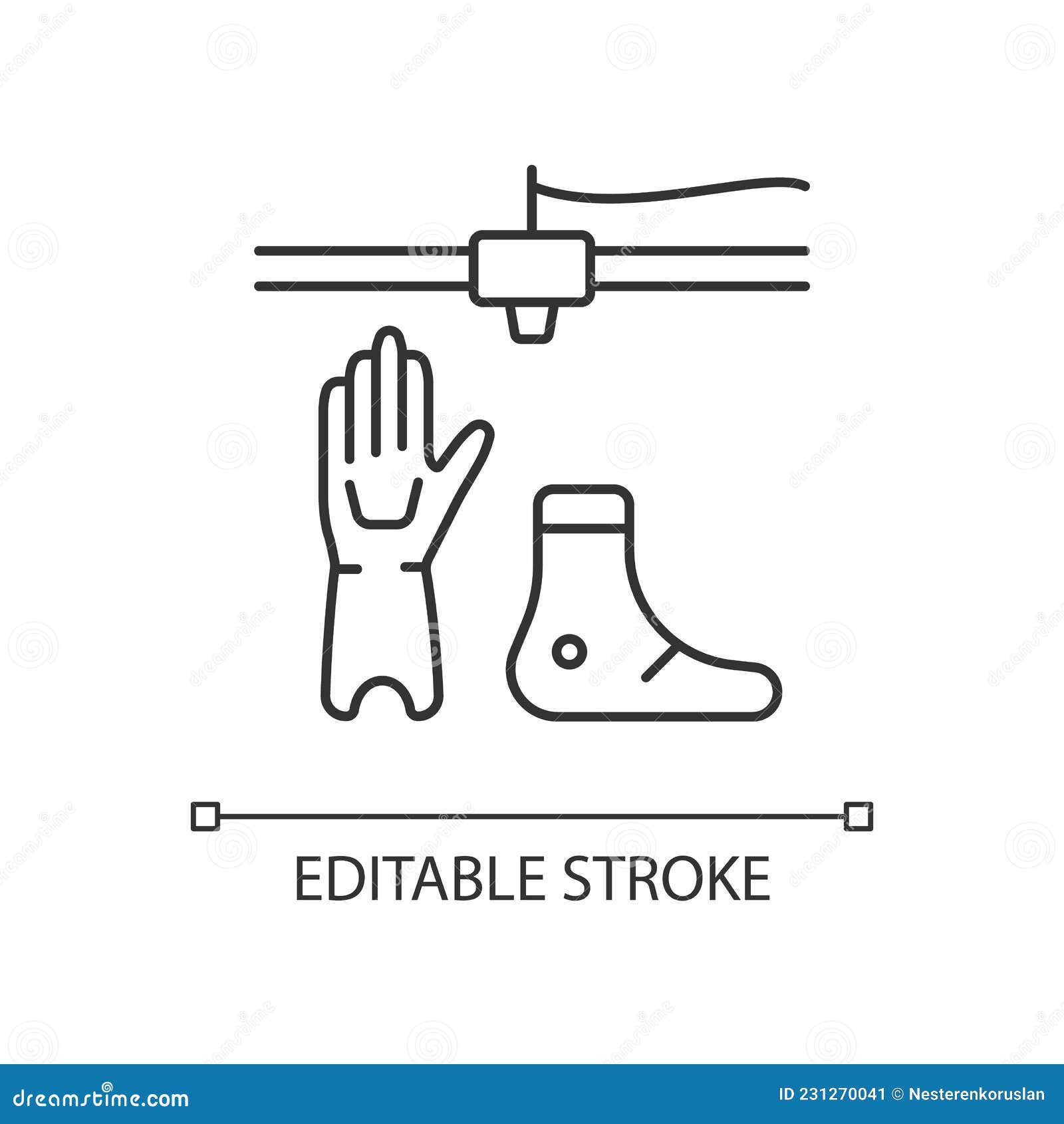 3d Printed Prosthetics Linear Icon Stock Vector - Illustration of ...