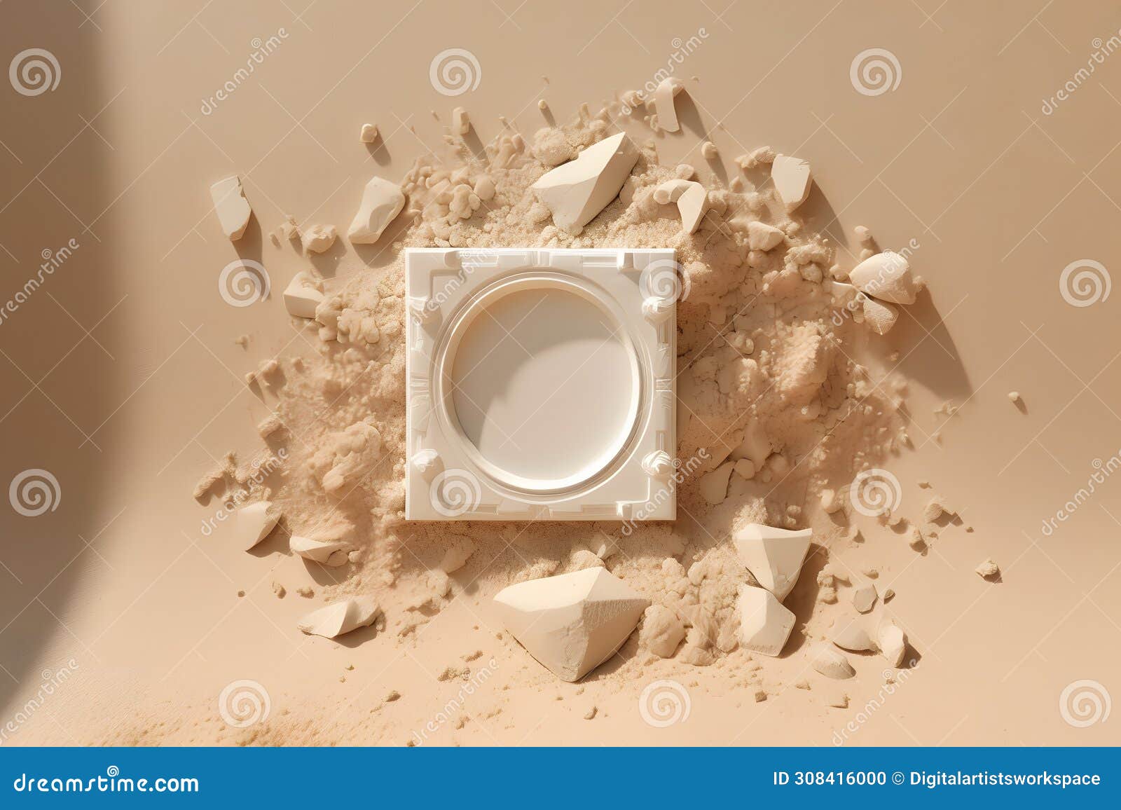 3D Printed Tile on the Beach Sand, Close Up Top View, Generative AI ...