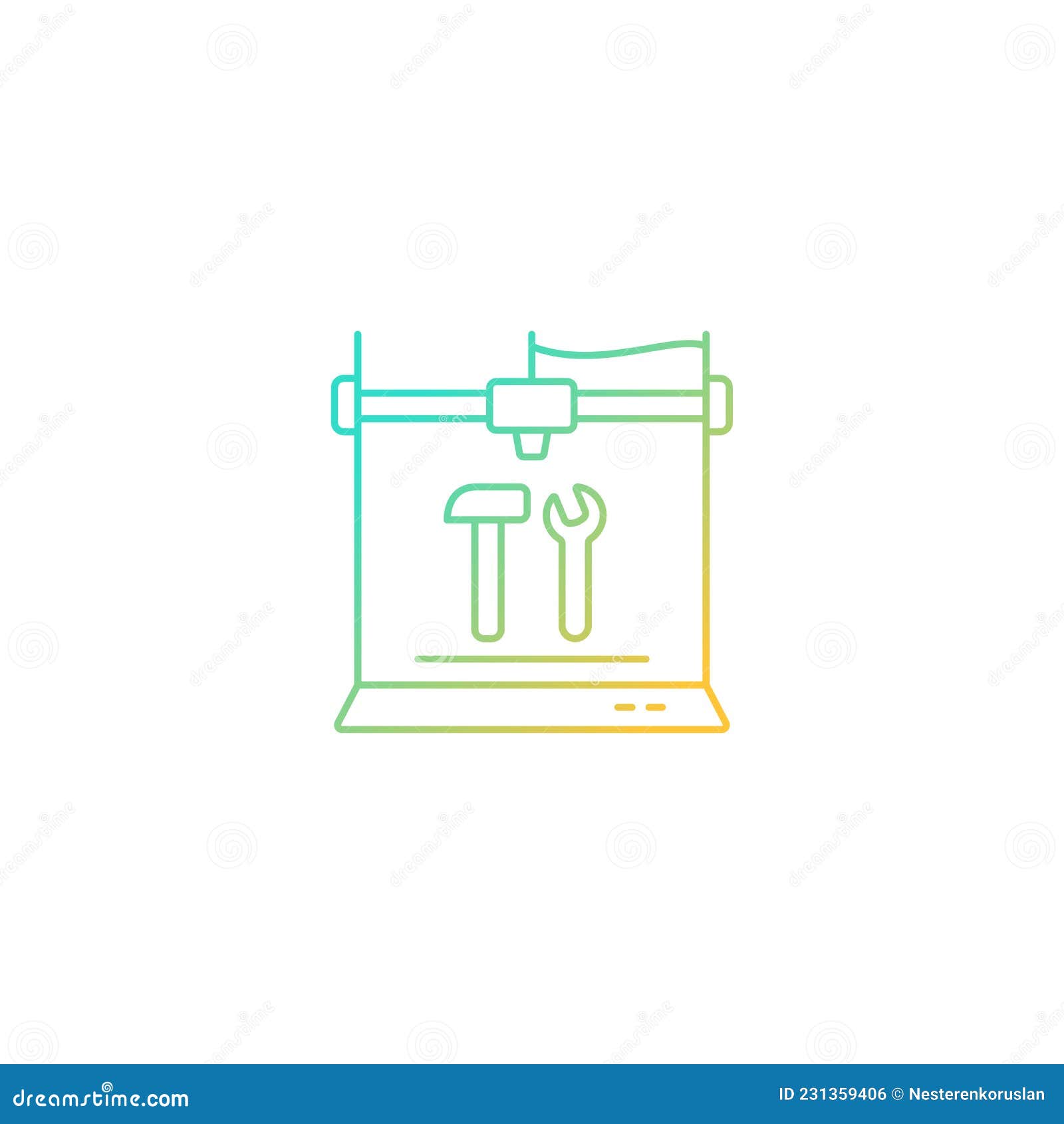 3d Printed Tools Gradient Linear Vector Icon Stock Vector ...