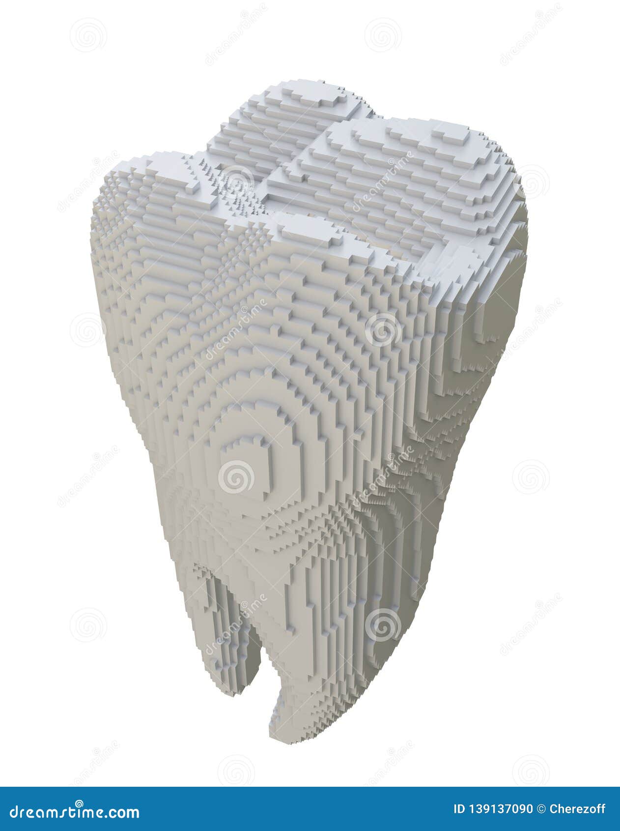 3d Printed Tooth Isolated on White Background Stock Illustration ...