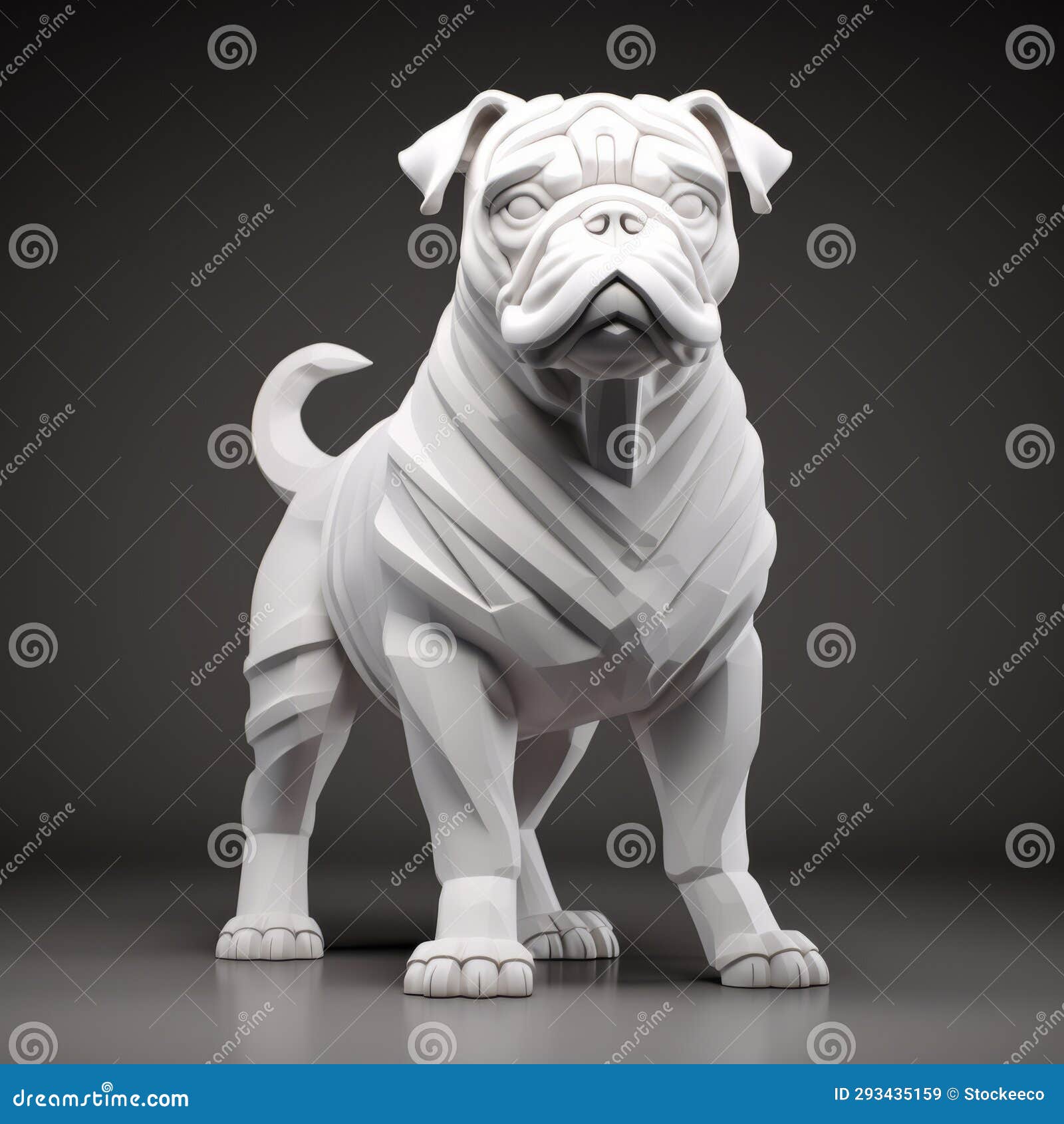 3d Printed White Pug Dog Model - Stylized and High Resolution Stock ...